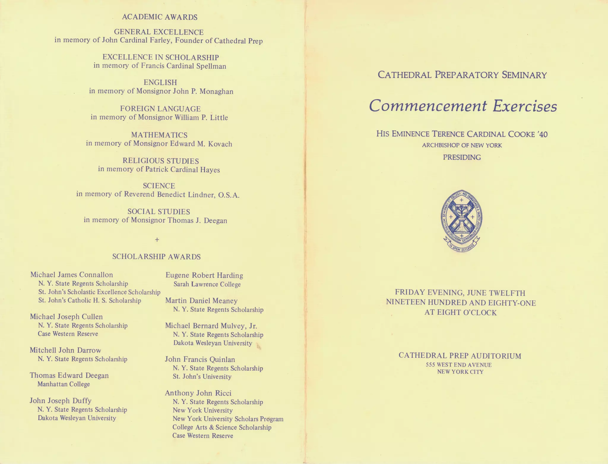 Class of 1981 Commencement Program | PPT