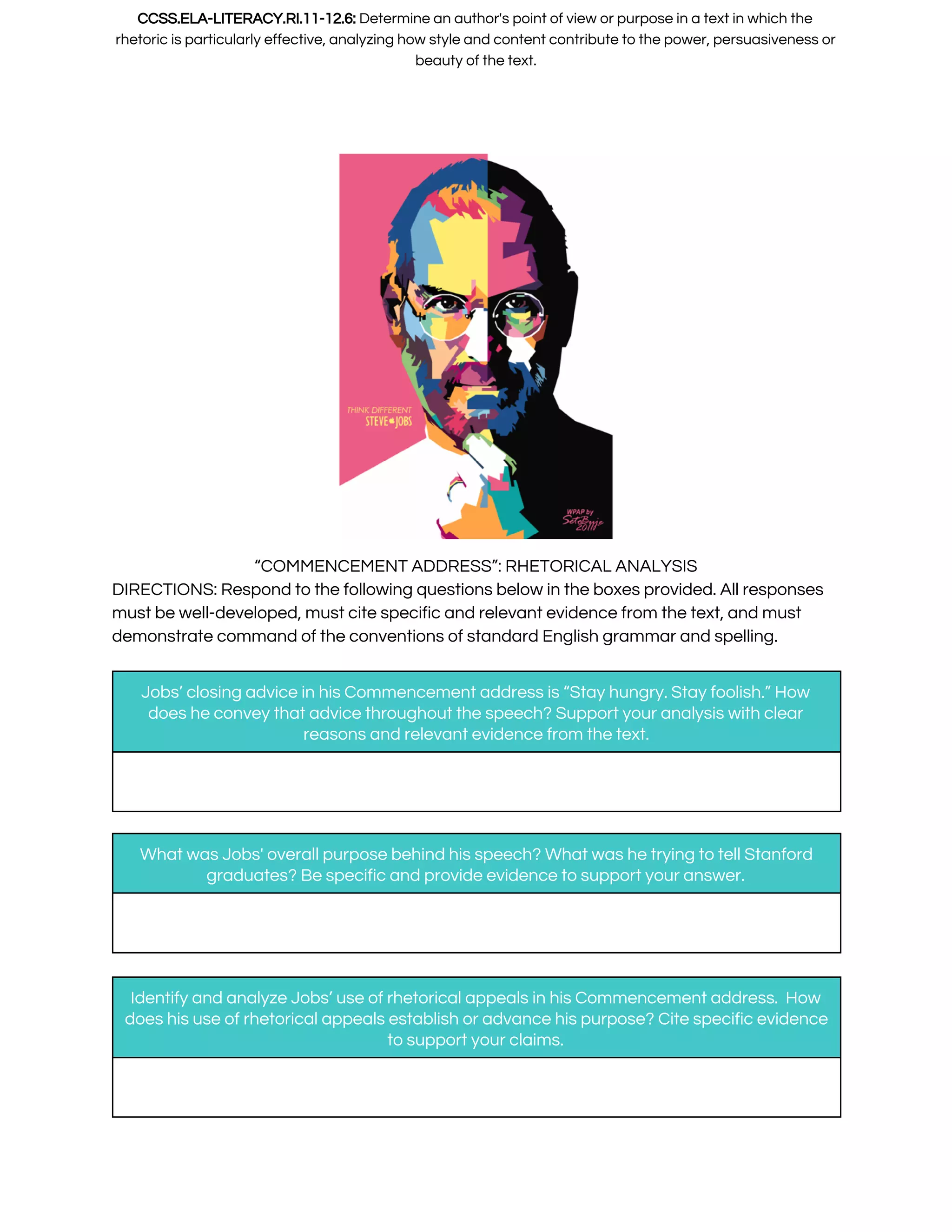 Commencement speech Rhetorical Analysis | PDF