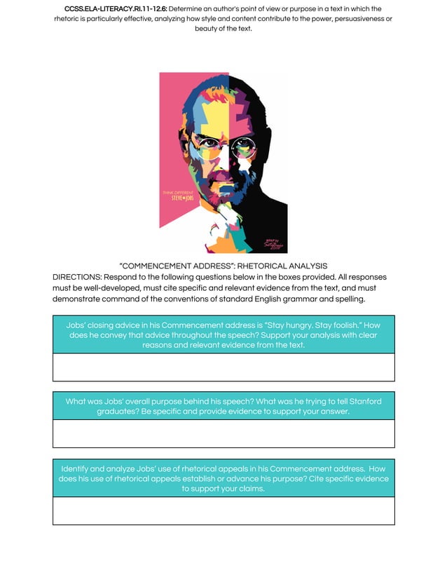 Commencement speech Rhetorical Analysis | PDF