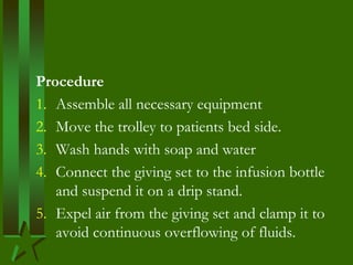 Commencing an intravenous infusion | PPTX