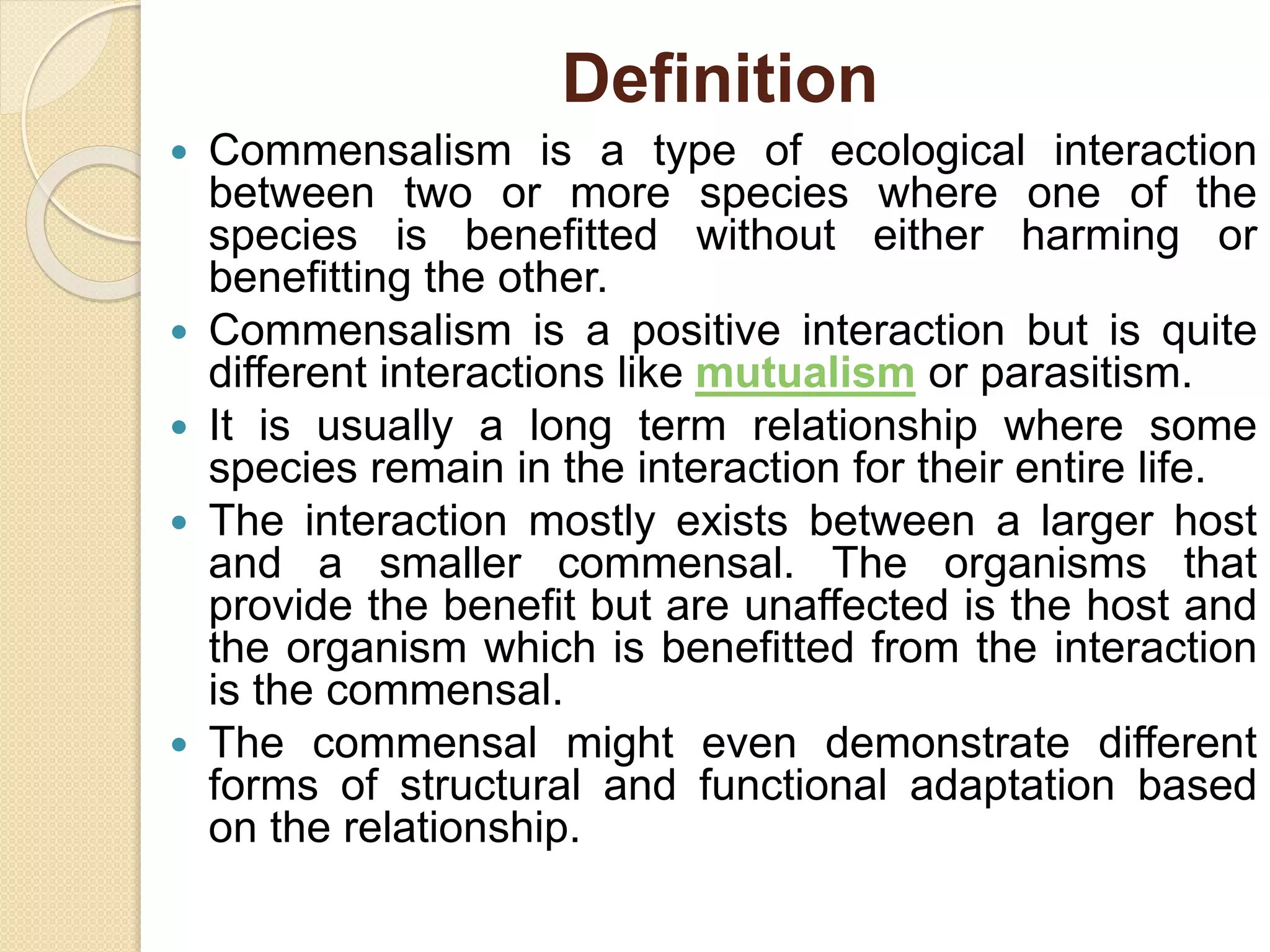 Commensalism | PPTX