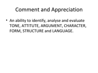 Comment And Appreciation (2) | PPT