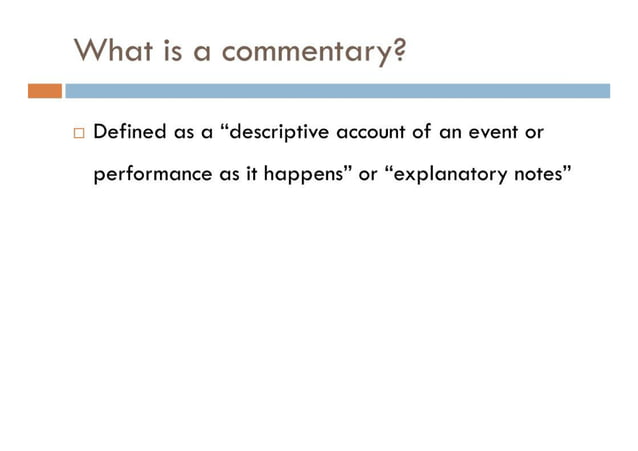 Commentary | PPT