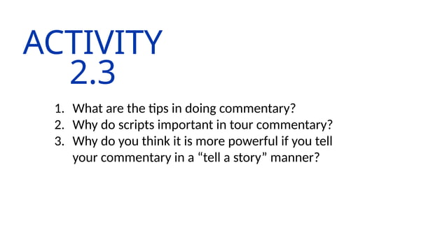 COMMENTARY MATERIALS_Local Guiding Services.pptx | Screenwriting ...