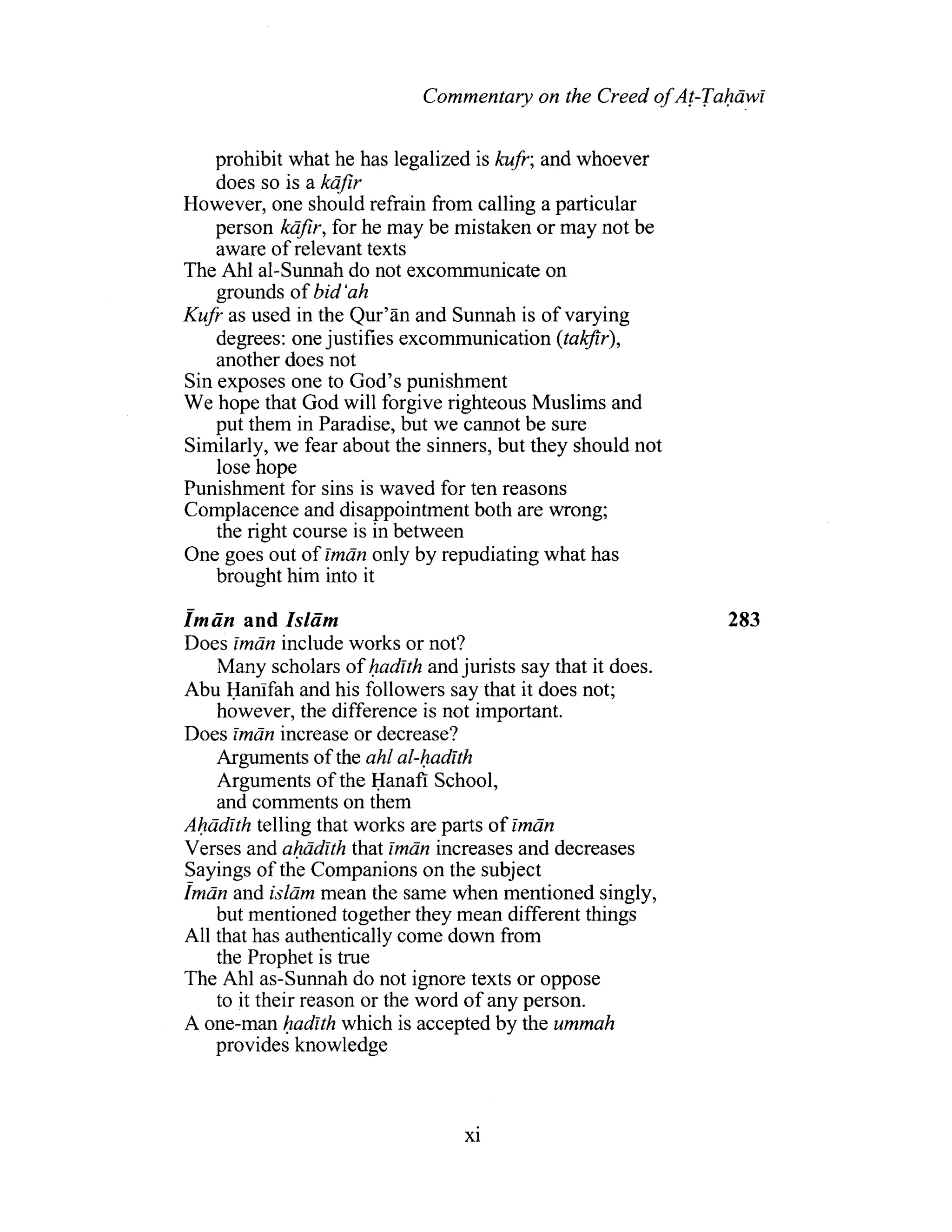 Commentary ob the Creed of Tahawi (Sharh Al-Aqeedah At-Tahawiyyah ...