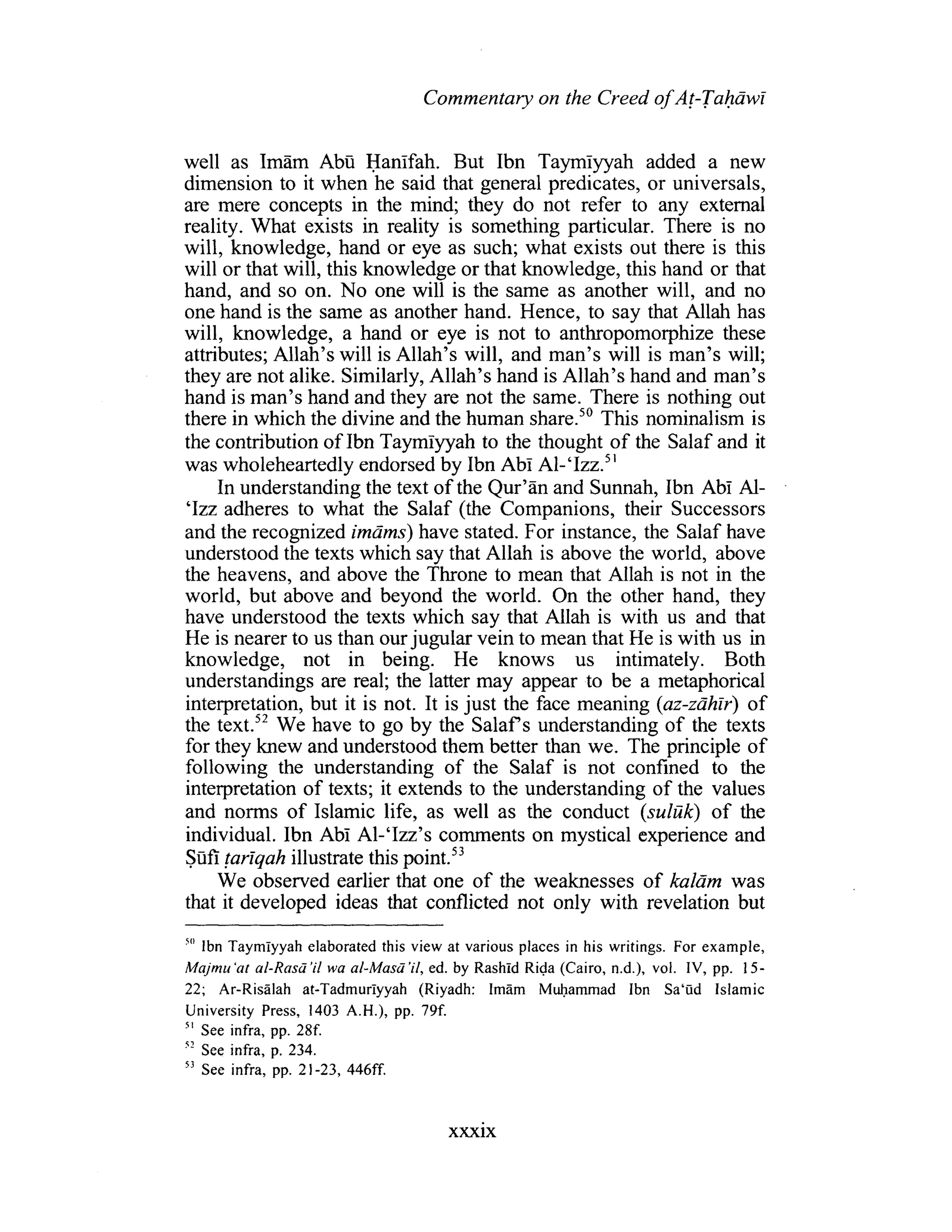 Commentary ob the Creed of Tahawi (Sharh Al-Aqeedah At-Tahawiyyah ...