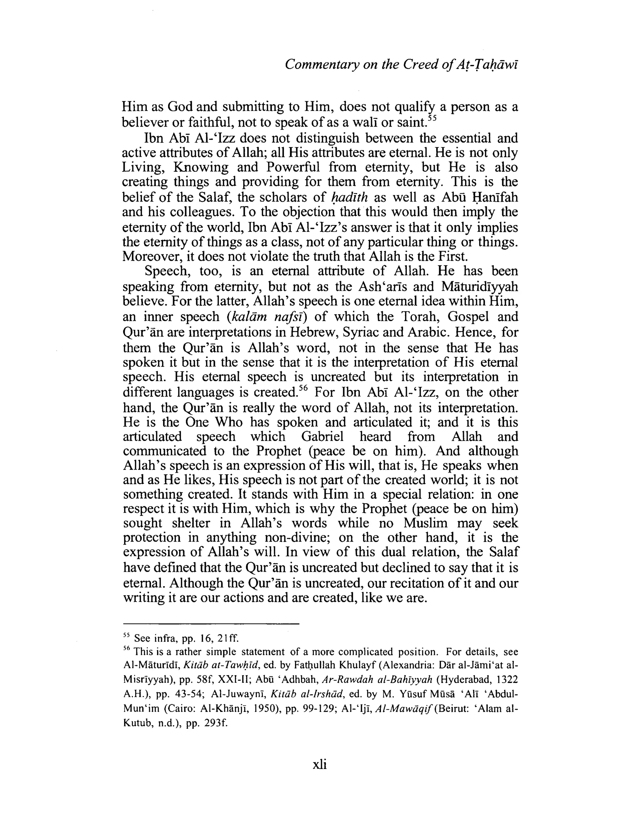 Commentary ob the Creed of Tahawi (Sharh Al-Aqeedah At-Tahawiyyah ...