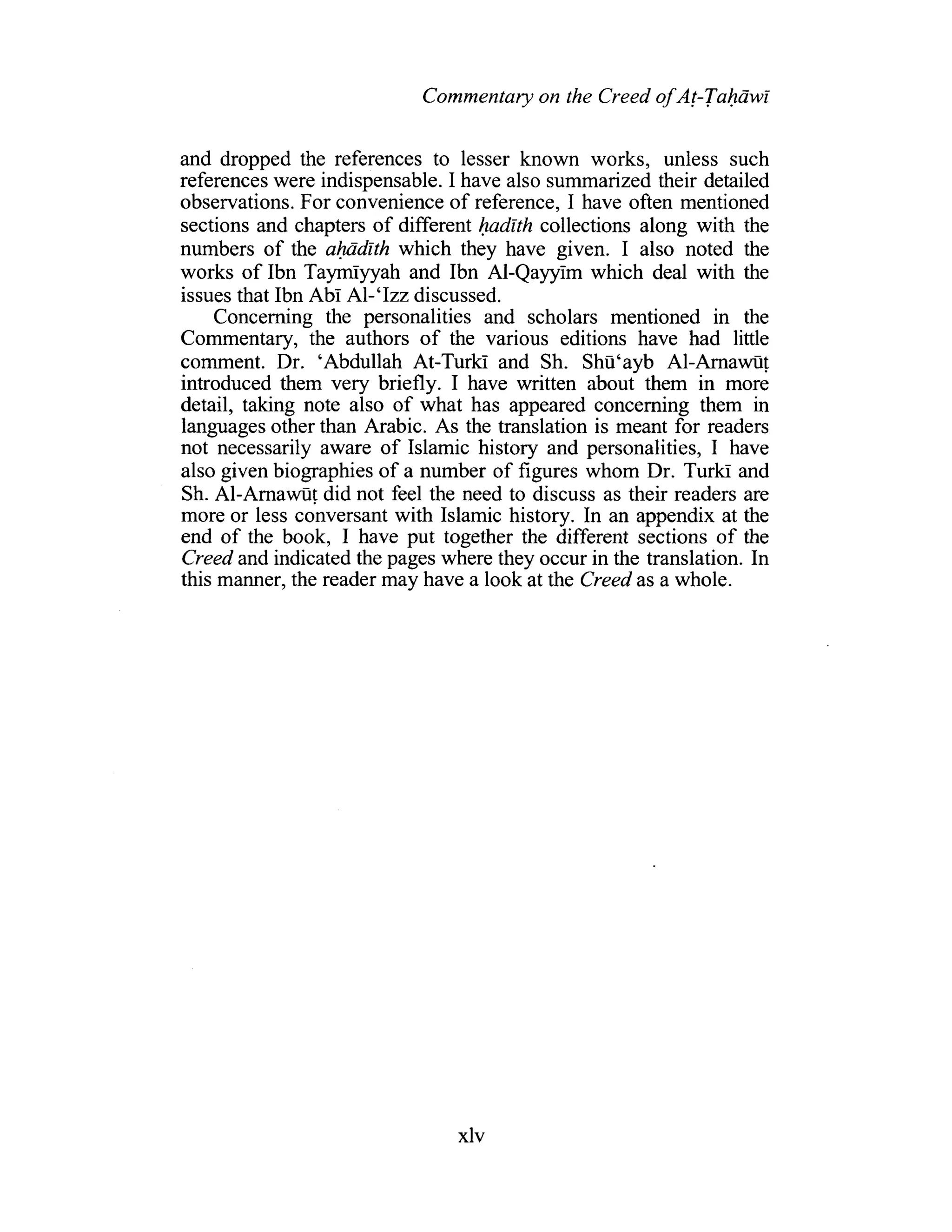 Commentary ob the Creed of Tahawi (Sharh Al-Aqeedah At-Tahawiyyah ...