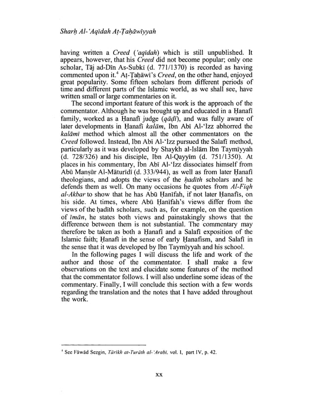 Commentary ob the Creed of Tahawi (Sharh Al-Aqeedah At-Tahawiyyah ...