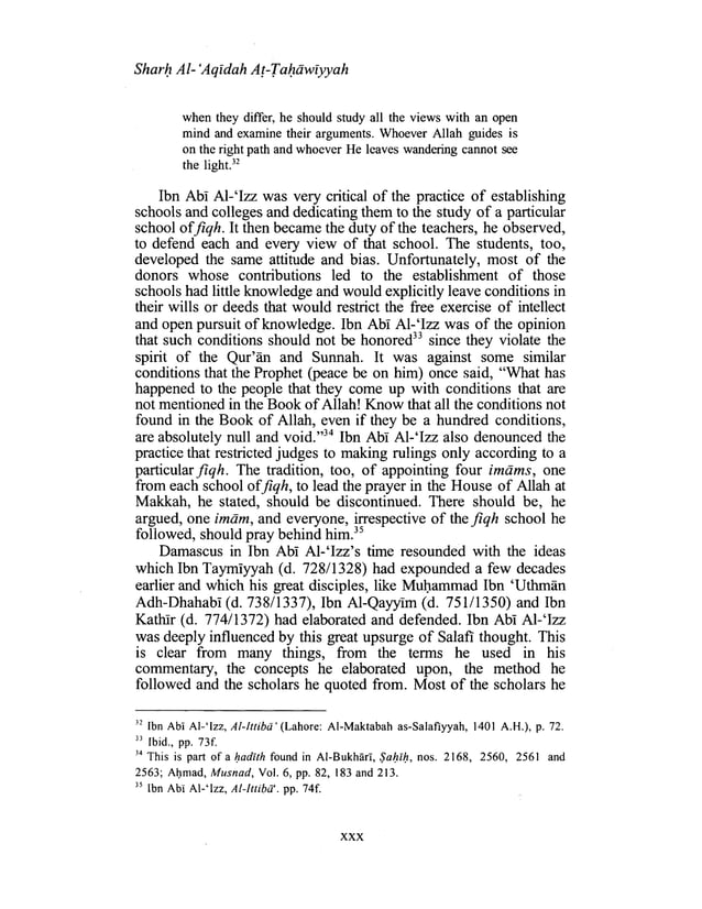 Commentary ob the Creed of Tahawi (Sharh Al-Aqeedah At-Tahawiyyah ...