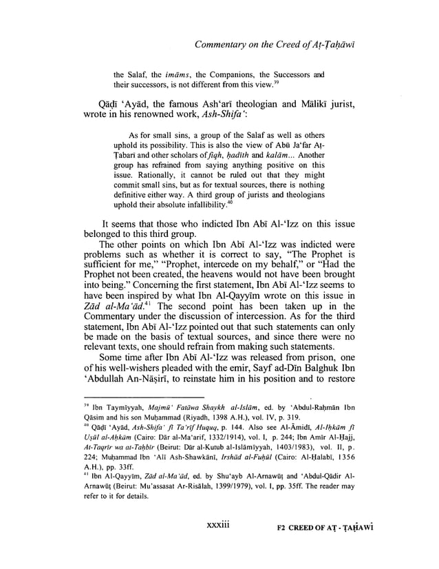 Commentary ob the Creed of Tahawi (Sharh Al-Aqeedah At-Tahawiyyah ...