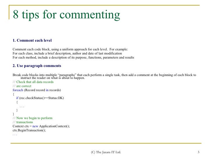 Commenting Best Practices