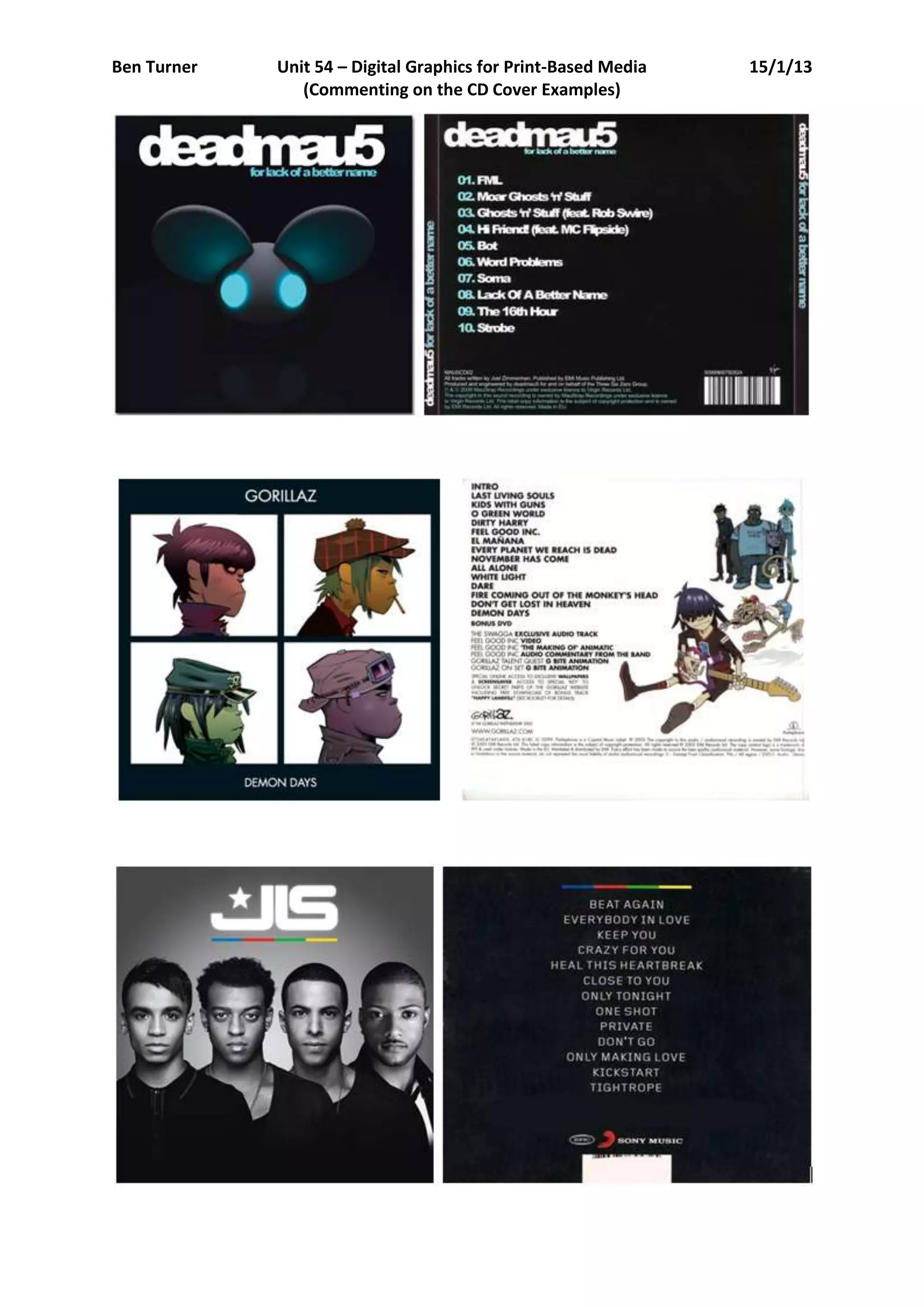 Commenting on the cd cover examples | PDF