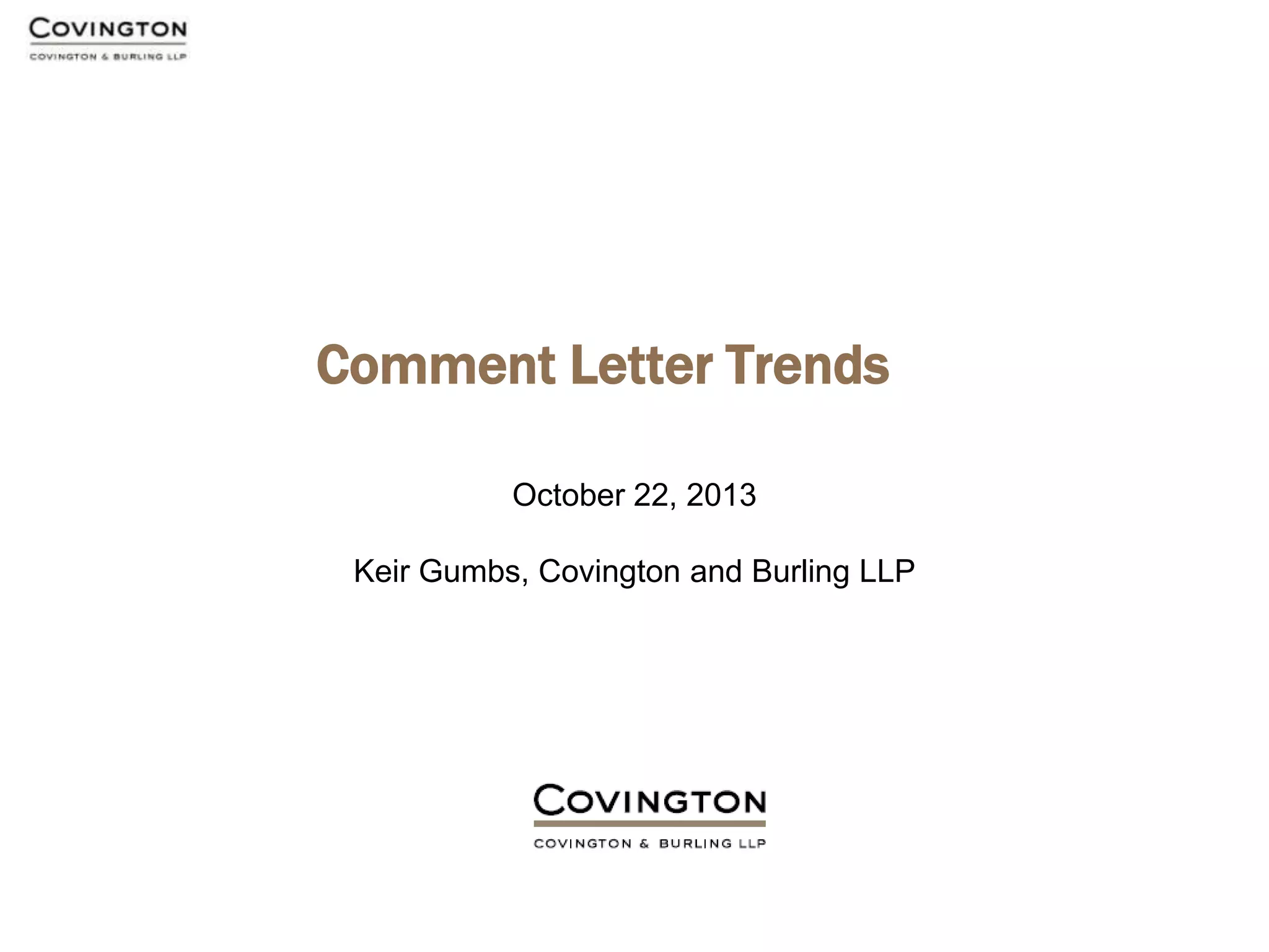 SEC Comment Letter Trends | PPTX