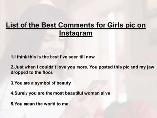Comments for girls | PPTX
