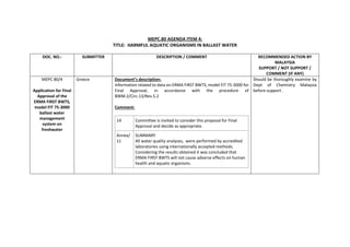 Comment Sheet (MEPC.80 Agenda_Item_4)_.docx | Logistics | Business