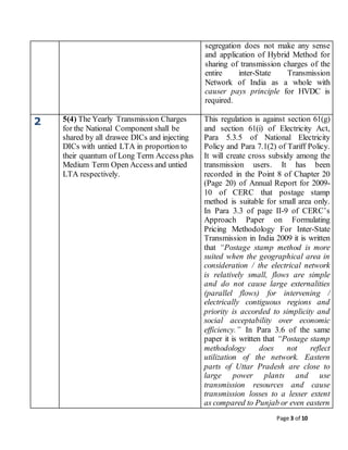 Comments on CERC's sharing of inter-State transmission charges & losses ...