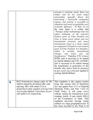 Comments on CERC's sharing of inter-State transmission charges & losses ...