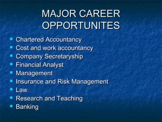 Commerce career guidance presentation | PPT