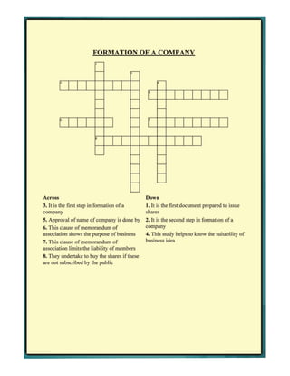 Commerce crossword puzzle | PDF