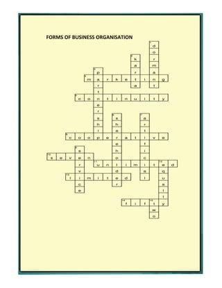 Commerce crossword puzzle | PDF
