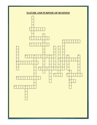 Commerce crossword puzzle | PDF