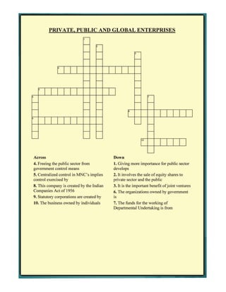 Commerce crossword puzzle | PDF