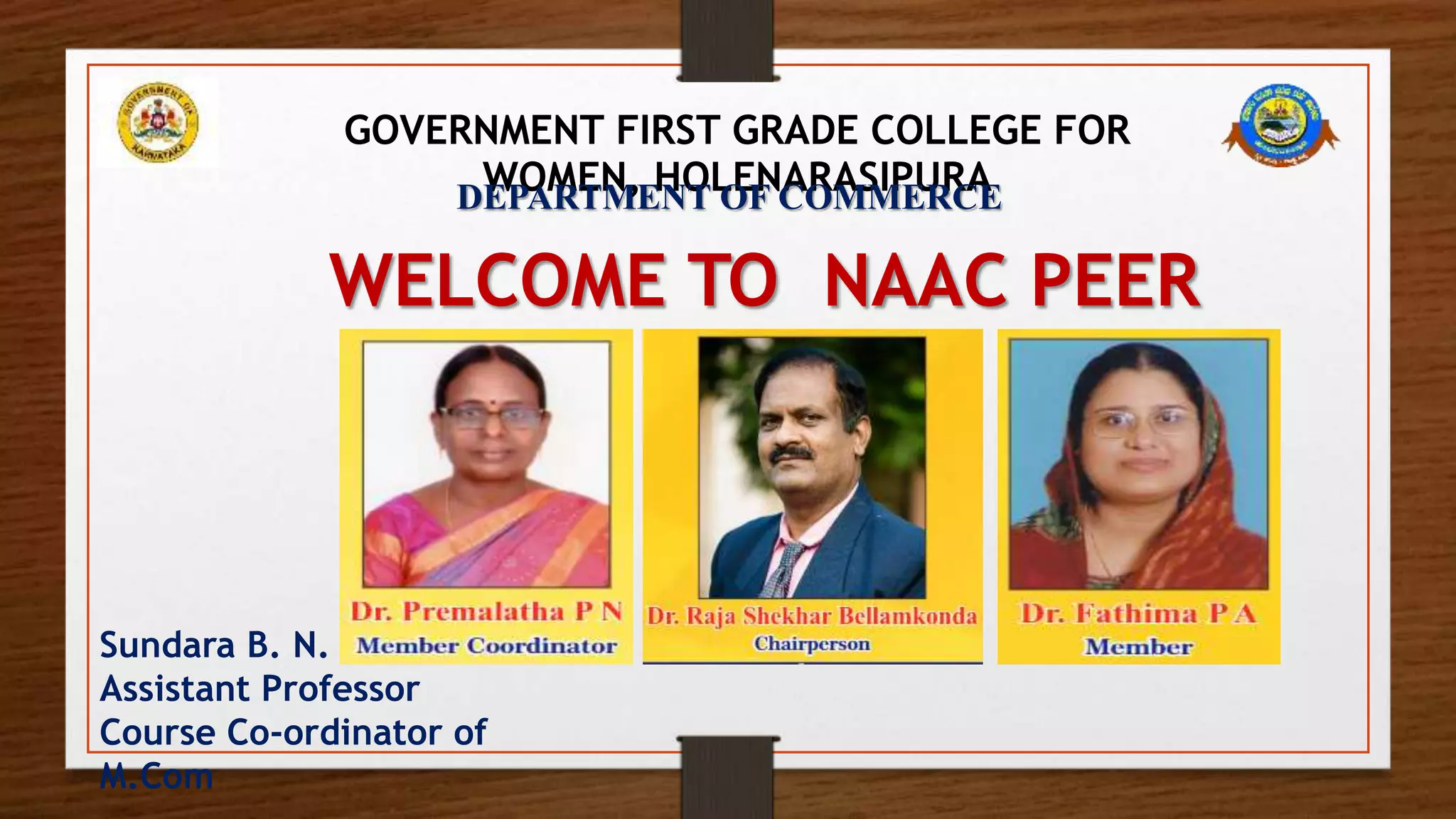 NAAC-PPT for Commerce Department | PPT