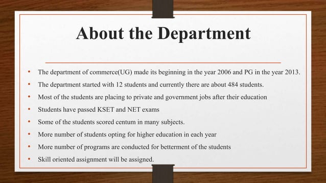 NAAC-PPT for Commerce Department | PPTX | Education industry | Industries