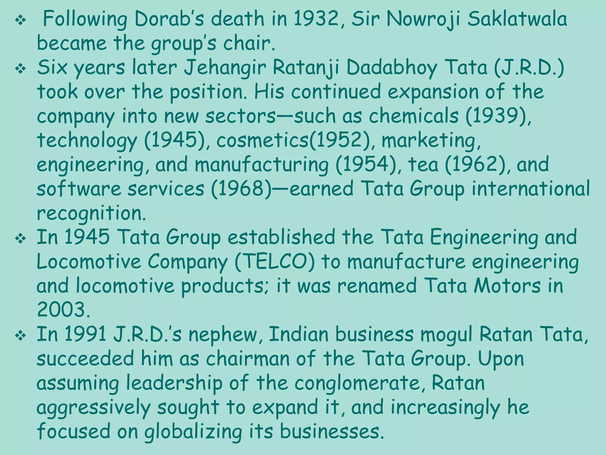 SWOT Analysis of Tata | PPTX