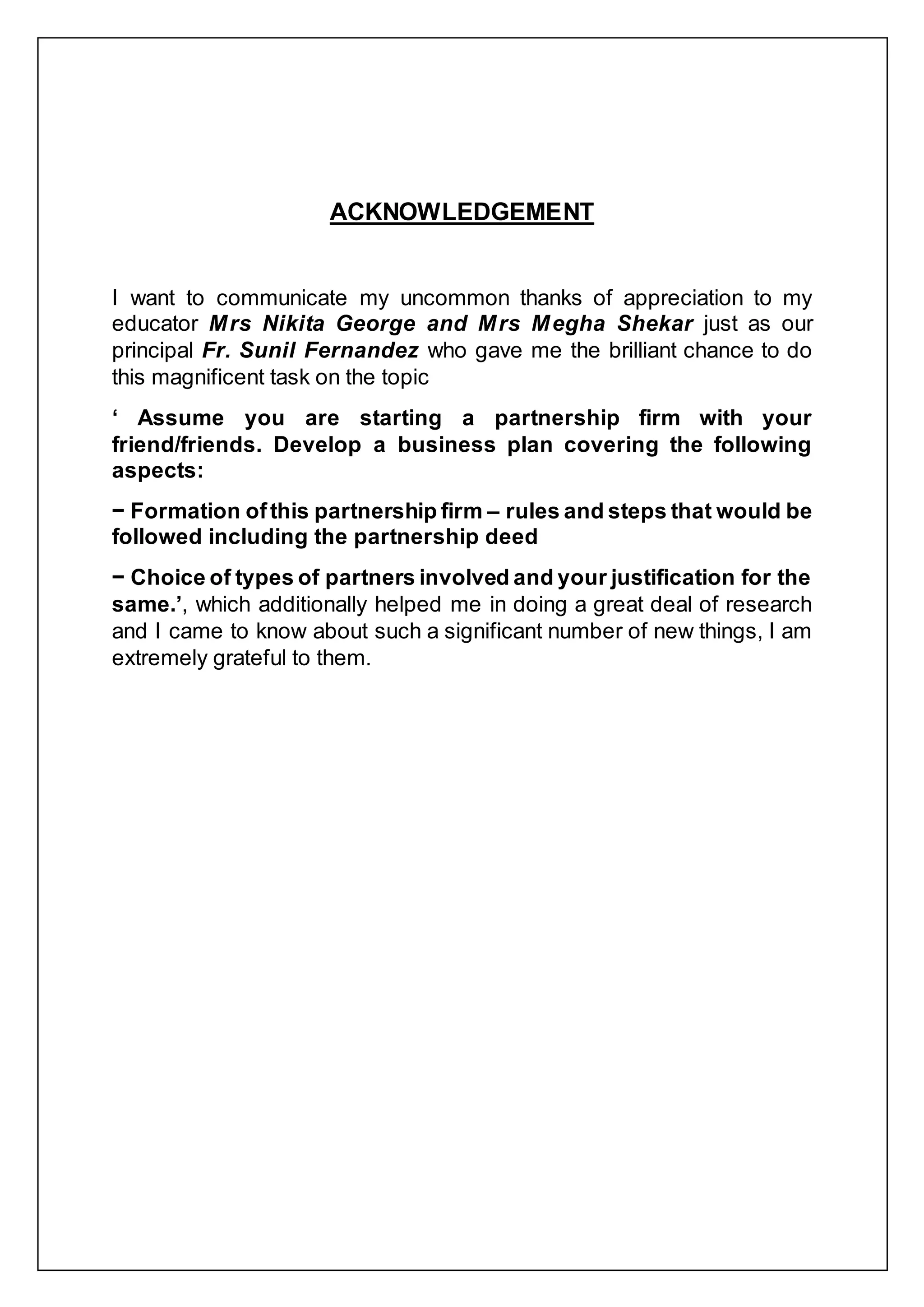 Partnership and Formation of a Partnership Deed | DOCX