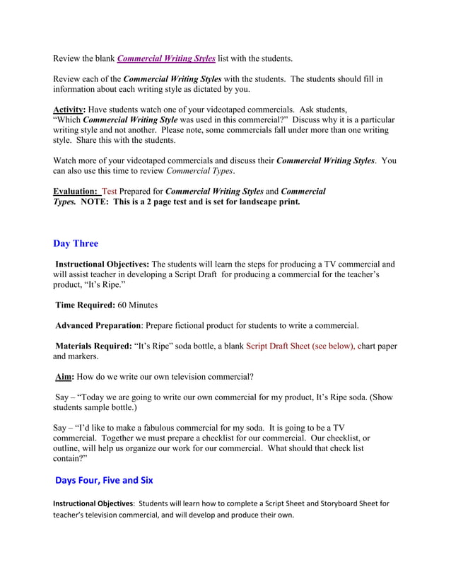 Commercial hand out | PDF