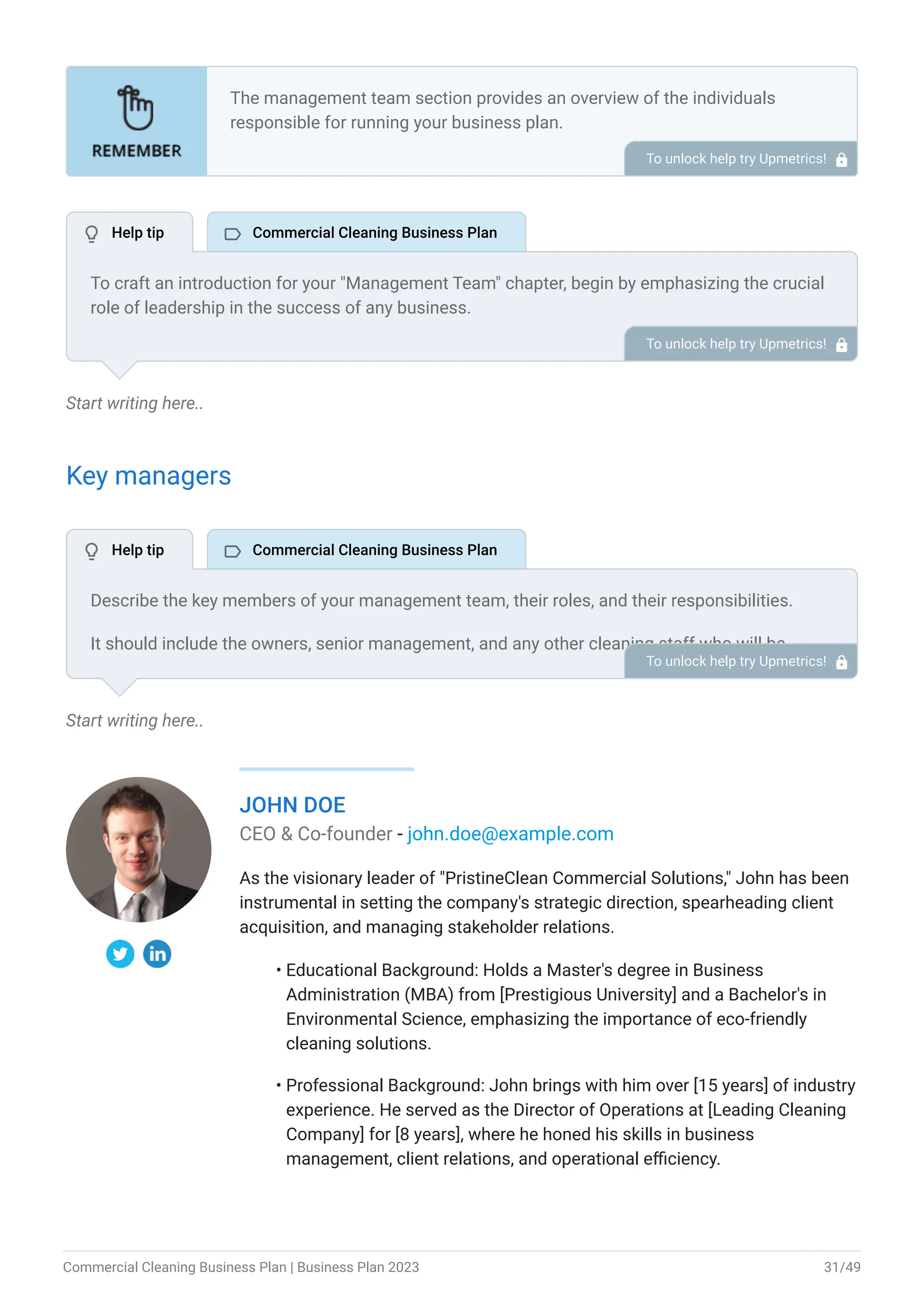 Commercial Cleaning Business Plan Example Template | PDF