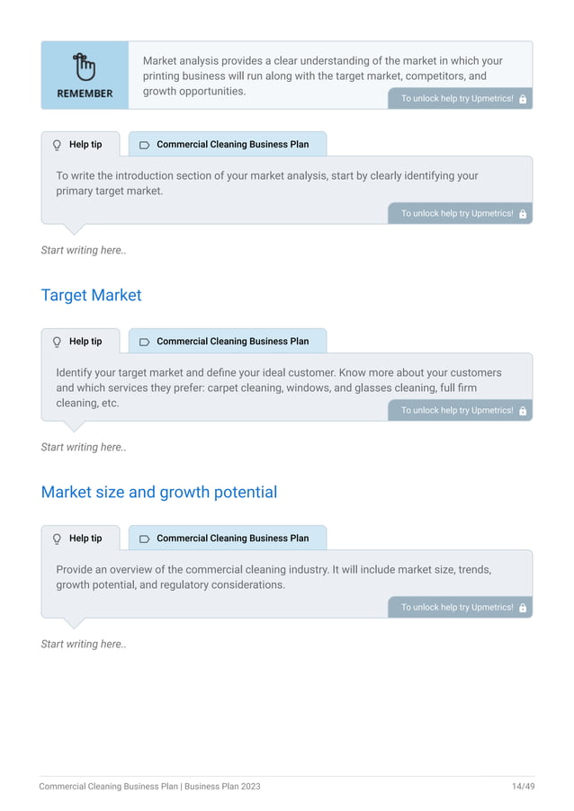 Commercial Cleaning Business Plan Example Template | PDF