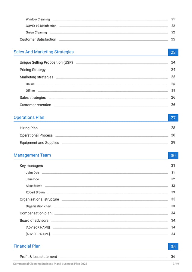 Commercial Cleaning Business Plan Example Template | PDF