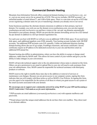 Commercial Domain Hosting | PDF