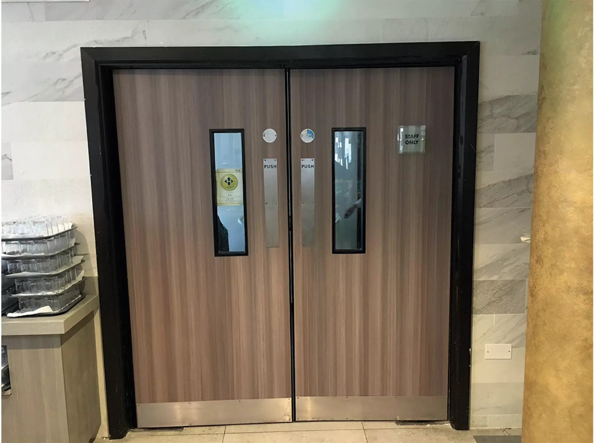 PVC door cladding protection installation, before and after | PPT