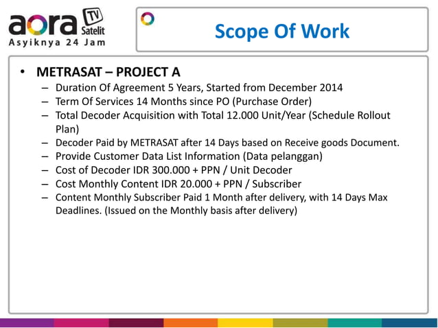 aora 2 project metrasat-infrakom | PPT