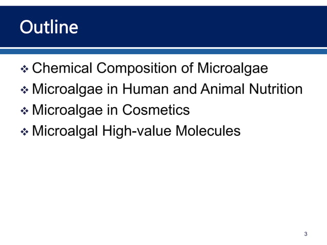 Commercial applications of microalgae | PPTX | Chemistry | Science