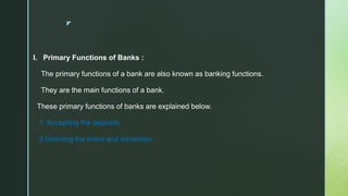 Functions of Commercial Banks | PPTX