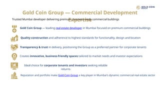 Premium Commercial Building Solutions by Gold Coin Group | PPTX