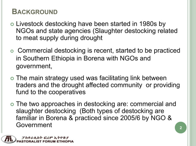 Commercial destocking pastoralist areas of Borena | PPT