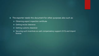 Commercial Documents For Export Or Import Pptx