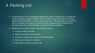 Commercial documents for export or import | PPTX