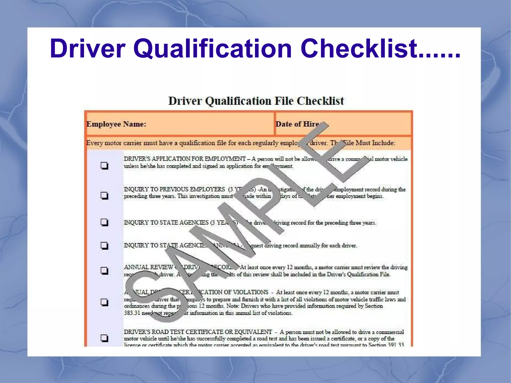 Commercial driver orientation | PPT