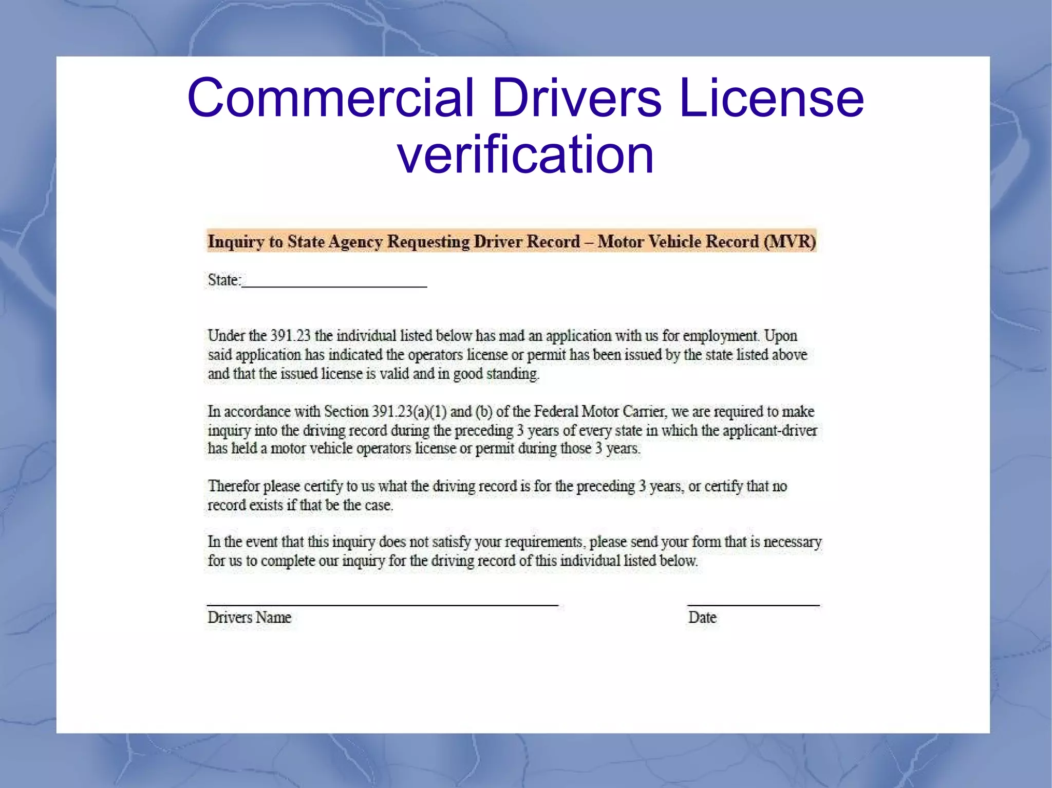 Commercial driver orientation | PPT