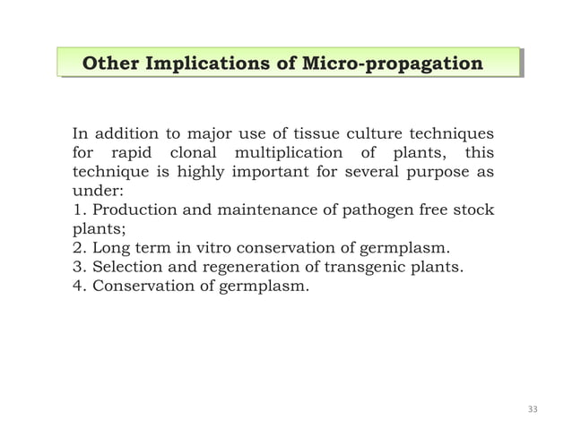 Commercial exploitation of micropropagation& its tech in fruit crops | PPT