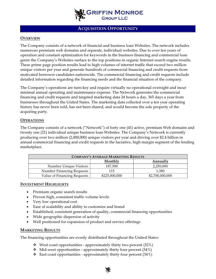 Commercial Financing Opportunities Teaser Commercial Financing Opportunities Teaser