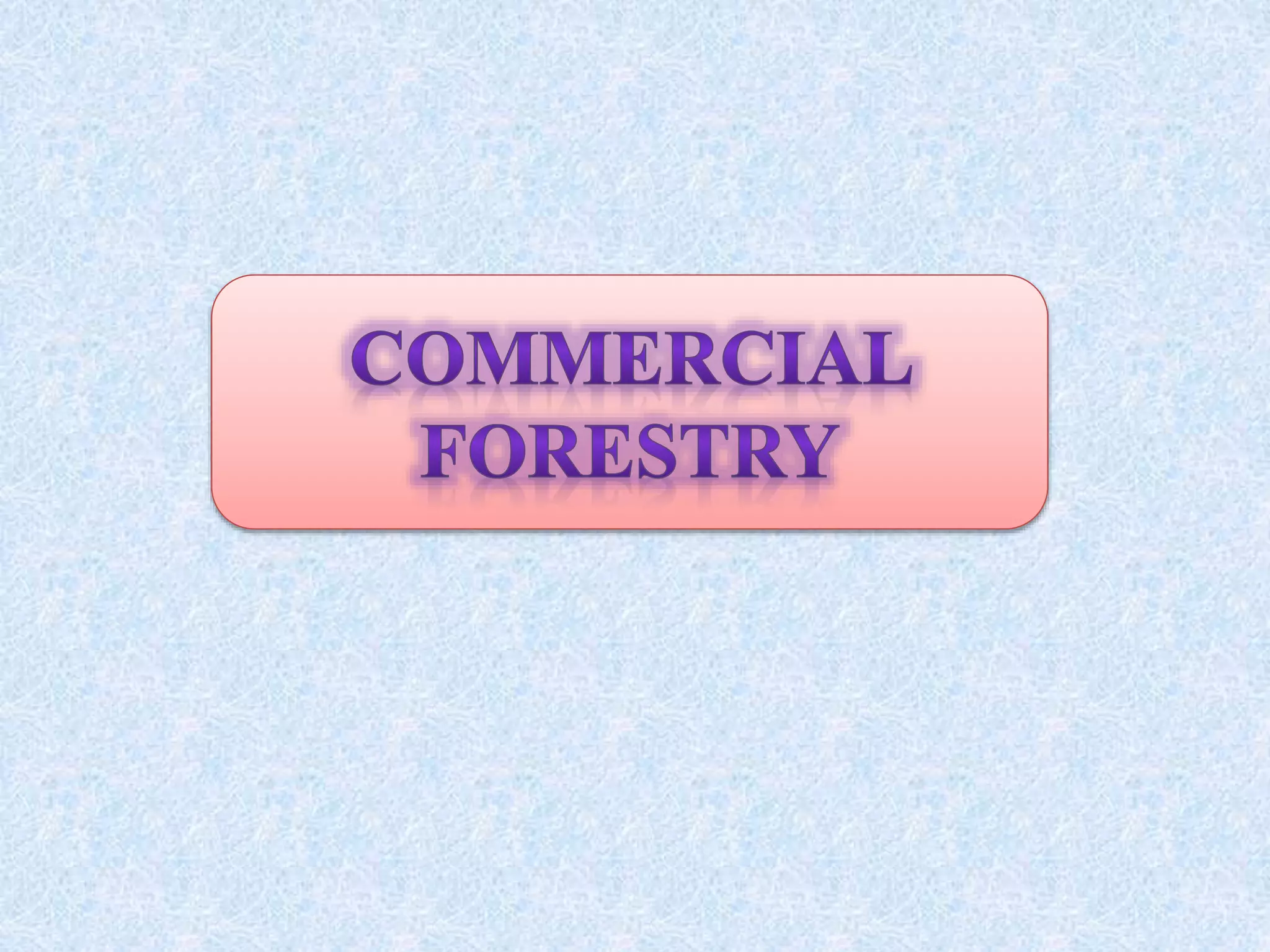 Commercial forestry | PPTX