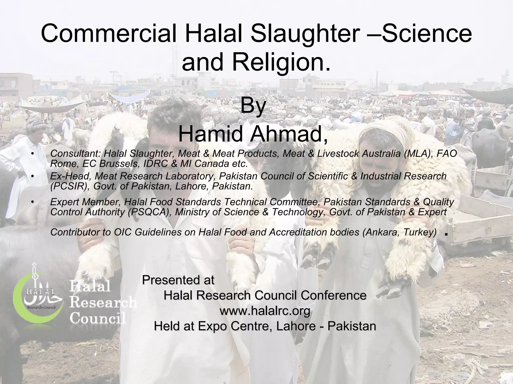 Commercial halal slaughter –science and religion | PPT